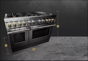 RISE™ 48" Dual-Fuel Professional Range with Chrome-Infused Griddle ...
