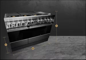 NOIR™ 48" Dual-Fuel Professional Range with Chrome-Infused Griddle ...