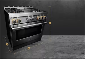 36" RISE™ Gas Professional-Style Range with Chrome-Infused Griddle ...