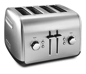 4-Slice Toaster with Manual High-Lift Lever Brushed Stainless Steel ...