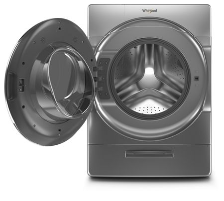Whirlpool 5.0 cu. ft. Smart Front Load Washer with Load & Go in Chrome Shadow  XL Plus Dispenser WFW9620HC