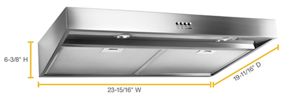 24" Range Hood with Dishwasher-Safe Full-Width Grease Filters Stainless ...