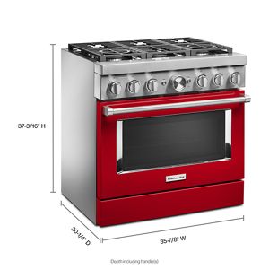 KitchenAid® 36'' Smart Commercial-Style Dual Fuel Range with 6 Burners ...