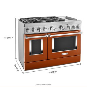 KitchenAid® 48'' Smart Commercial-Style Dual Fuel Range with Griddle ...