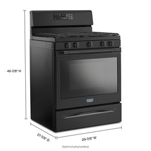 30-inch Wide Gas Range With 5th Oval Burner - 5.0 Cu. Ft. Black ...