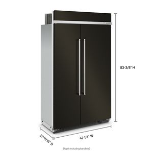 30 Cu. Ft. 48" Built-In Side-by-Side Refrigerator Black Stainless Steel ...